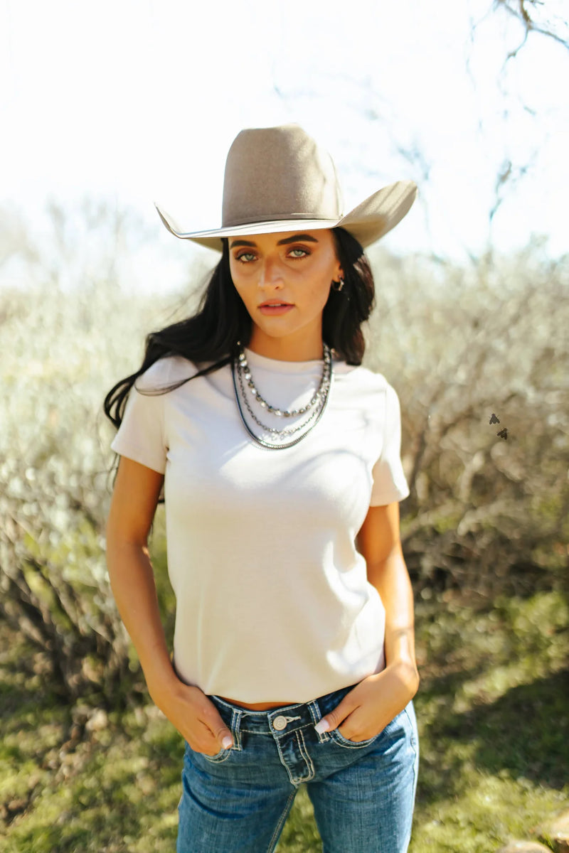 Cloud Basic Snug Tee, Dust – Cares & Whoas